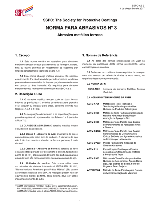 Abrasivo Metálico Ferroso Ferrous Metallic Abrasive (Portuguese) | Standards | Association for ...